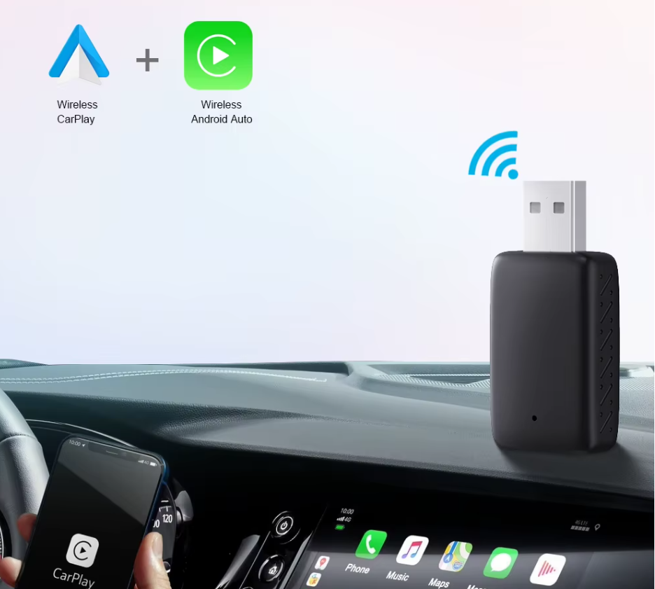 Wired to Wireless Apple CarPlay / Android Auto Converter Dongle ...
