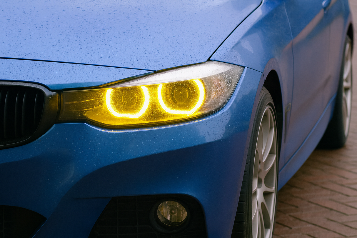 BMW 3 Series F30 F31 (2012–2016) Yellow DRL / Demon Eyes Headlight Upg ...
